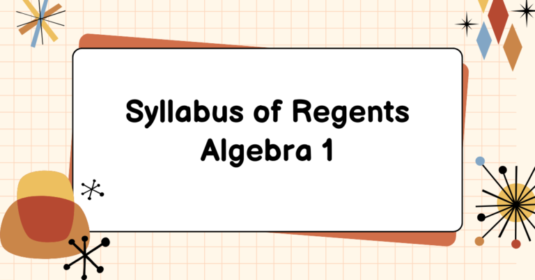 Regents Algebra 1 Syllabus | Mathematical Space